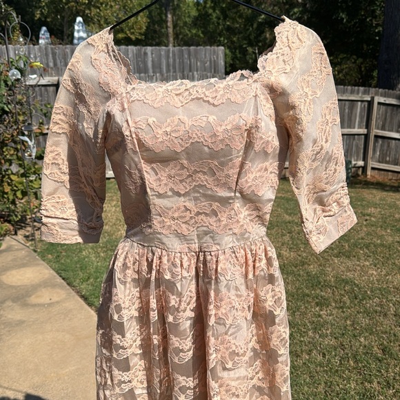 lorrie deb | Dresses | Lnos Vintage 96s Beige Lorrie Deb Lace Dress ...